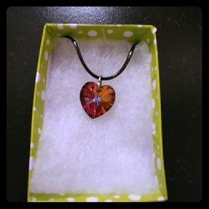 Jewelry | Radiant Red Crystal Heart Necklace | Poshmark